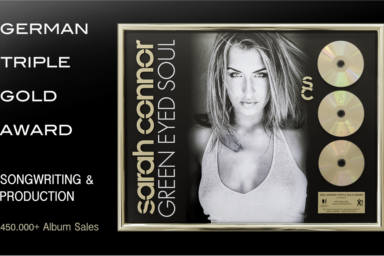 SARAH CONNOR – „Green Eyed Soul“ – German Triple Gold Award | TRIPAC ...
